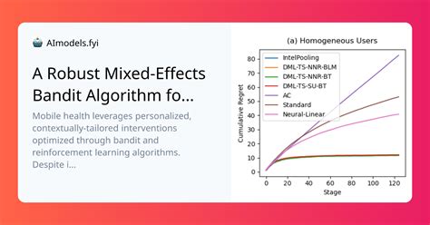 A Robust Mixed Effects Bandit Algorithm For Assessing Mobile Health Interventions Ai Research