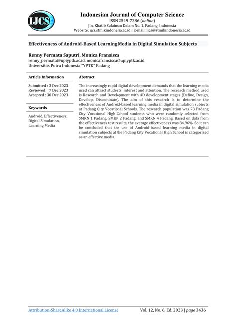 pdf effectiveness of android based learning media in digital