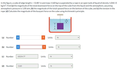 Solved In The Figure A Cube Of Edge Length L M And Chegg