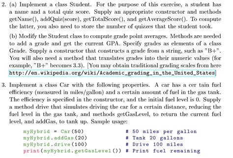 Solved 2 A Implement A Class Student For The Purpose Of