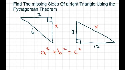 Find Missing Leg Using Pythagorean Theorem