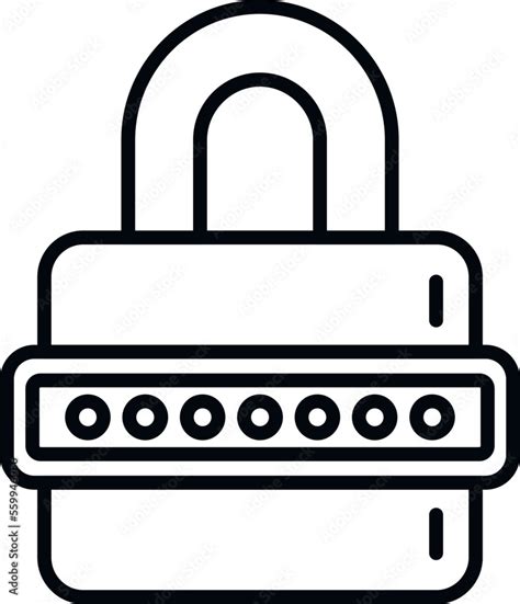 Code Padlock Icon Outline Vector Cipher Data Lock Security Stock Vector Adobe Stock