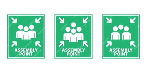 Premium Vector Assembly Point Vector Set For Various Template Or Gathering Point Sign