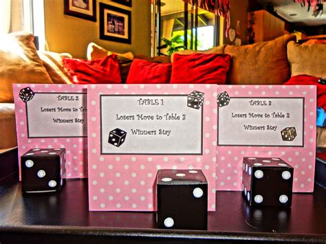 Table Cards Bunco Party Themes Bunco Themes Bunco
