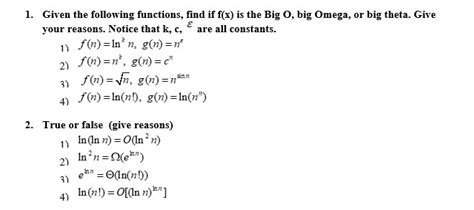 Solved Given The Following Functions Find If F X Is The Chegg Com