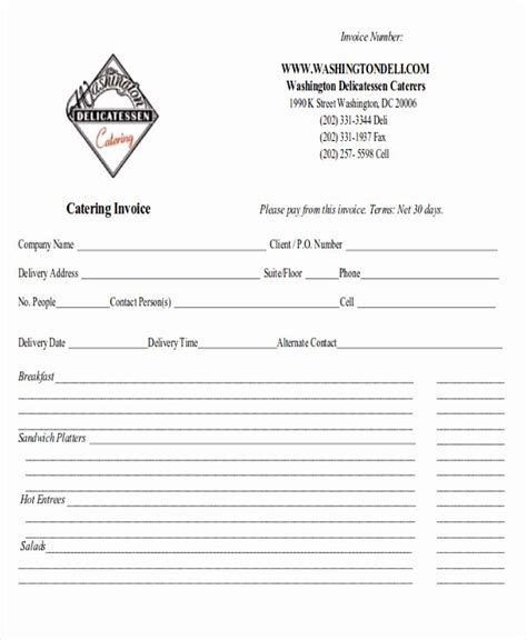 Catering Estimate Template