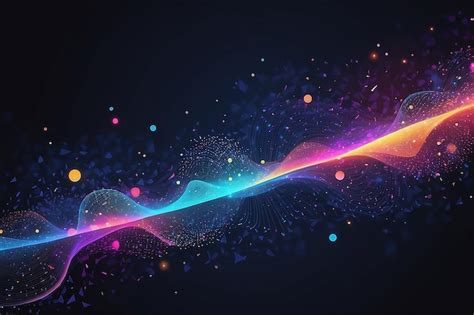 Cyber Big Data Flow Particles Bokeh Digital Neural Network Concept Of Ai Artificial Premium Ai