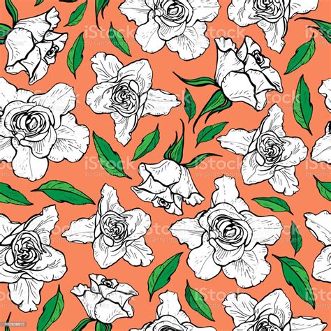 그래픽 장미 벡터 일러스트 레이 션의 완벽 한 패턴입니다 검은색에 대한 스톡 벡터 아트 및 기타 이미지 검은색 금 금속 꽃 나무 Istock