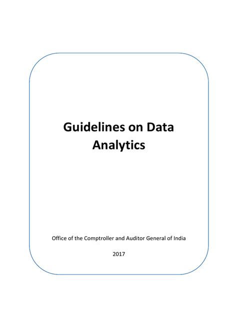 Guidelines On Data Analytics Book Download Free Pdf Analytics Audit