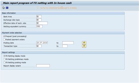 ihcfx sap tcode fx netting with in house cash