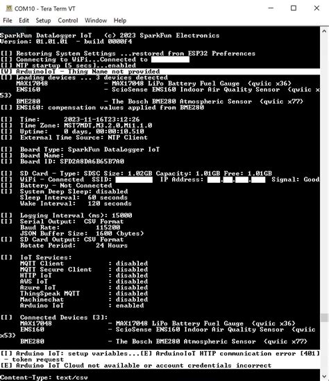 Troubleshooting Sparkfun Datalogger Iot Hookup Guide