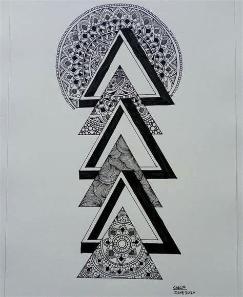 Triangle And Mandala Art