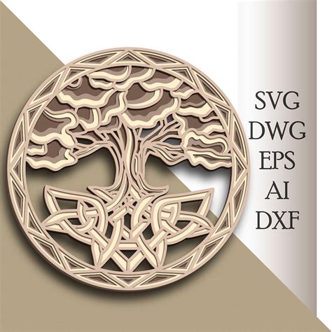 Tree Of Life Multilayer SVG Tree Of Life Cut File D Layer Plywood Cutting Paper Cutting