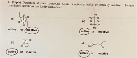 Solved 1 16pts Determine If Each Compound Below Is
