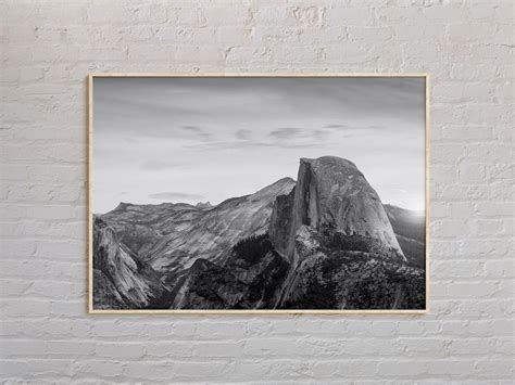 Black And White Half Dome Print Half Dome Wall Art Half Dome Poster Half Dome Photo Half