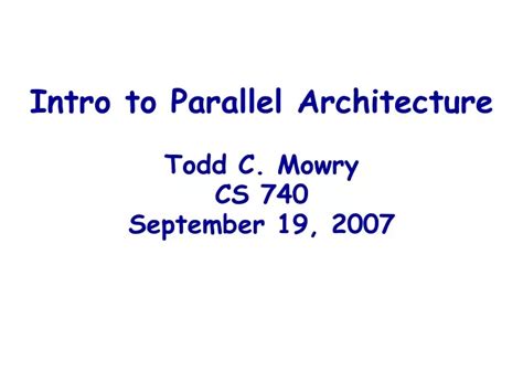 Ppt Introduction To Parallel Architecture Evolution And Concepts