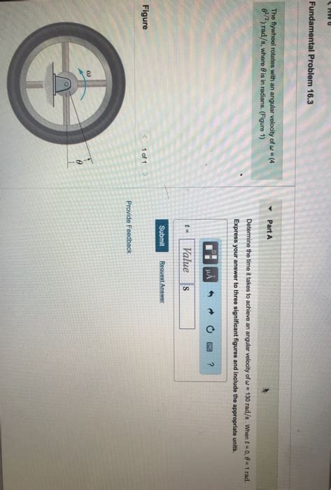 Solved Fundamental Problem 16 3 The Flywheel Rotates With An