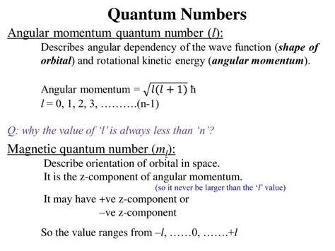 Angular Momentum Quantum Number