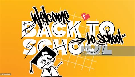 학교 낙서 배너 손으로 그린 것 낙서 거리 스타일 디자인으로 돌아 가기 벡터 일러스트 레이 션 길거리 스타일에 대한 스톡 벡터 아트 및 기타 이미지 Istock