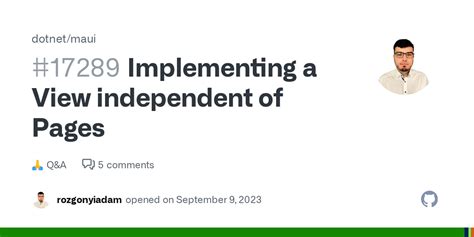 Implementing A View Independent Of Pages · Dotnet Maui · Discussion
