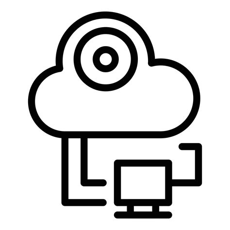 Computer Data Cloud Icon Outline Vector Process Build 14923682 Vector