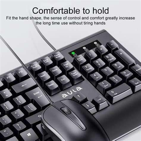 AULA AC106 USB Port Wired Keyboard Mouse Set Alexnld Com