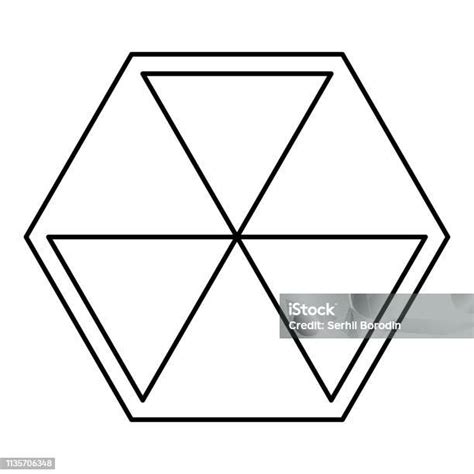 추상 입방체 모양 육각형 상자 아이콘 블랙 색상 개요 벡터 일러스트 레이 션 플랫 스타일 이미지 3차원 형태에 대한 스톡 벡터 아트 및 기타 이미지 Istock