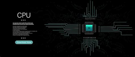 Premium Vector Futuristic Digital Processor Interface HighTech Computer Chip Circuit Board