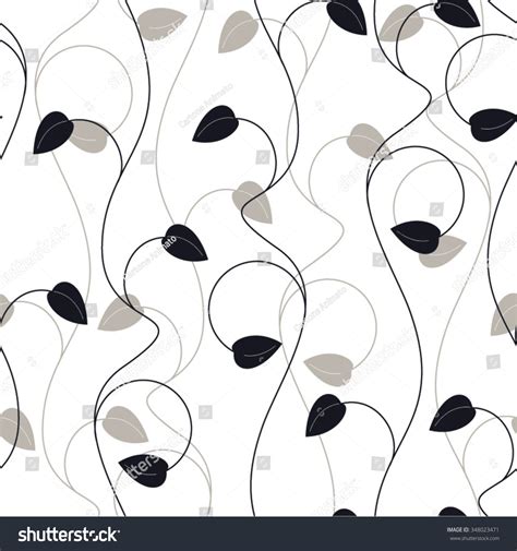 Linear Pattern Curve Leaves Seamless Vector Stock Vector Royalty Free 348023471 Shutterstock