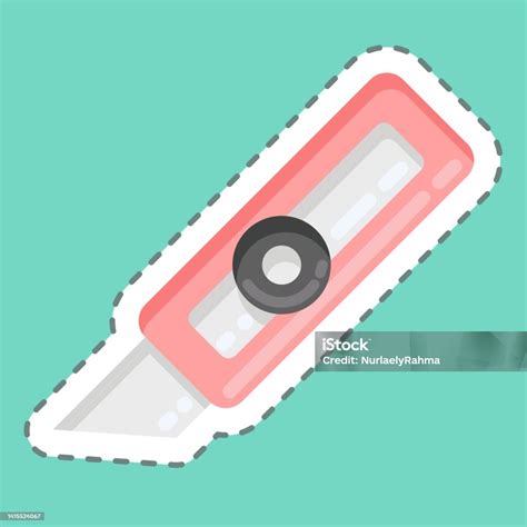 스티커 커터 나이프 페인트 아트 도구 기호에 적합합니다 편집 가능한 간단한 디자인 디자인 템플릿 벡터 간단한 그림 강철에 대한