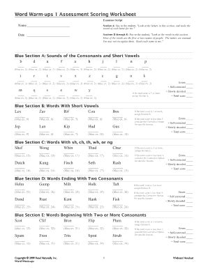 Script Scoring Worksheet Fill Online Printable Fillable Blank PdfFiller