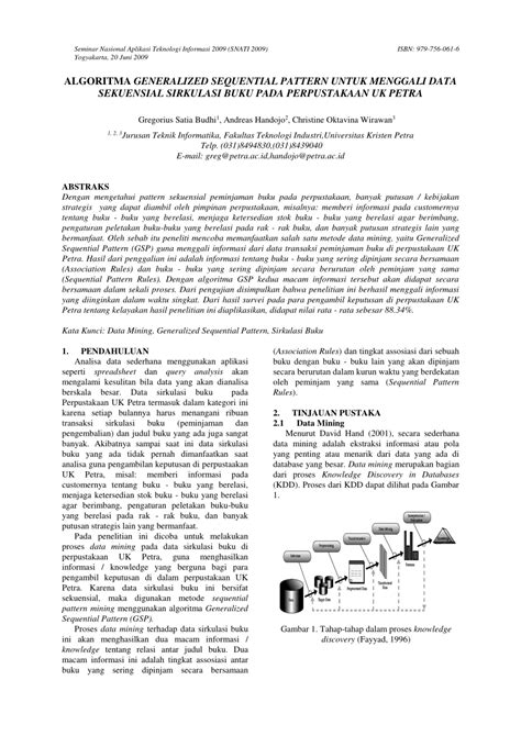 Pdf Algoritma Generalized Sequential Pattern Untuk Menggali Data