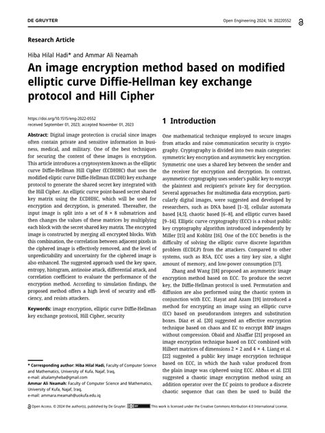 Pdf An Image Encryption Method Based On Modified Elliptic Curve