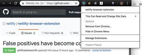 False Positives Have Become Consistent · Issue 4 · Netlifynetlify Browser Extension · Github
