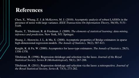 Ppt Asymptotic Properties Of Lasso Type Estimators Powerpoint