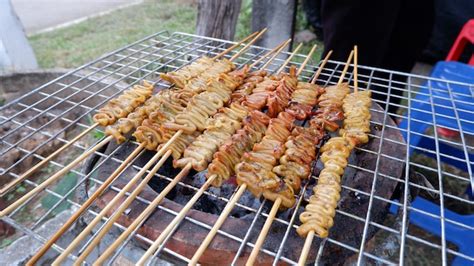 Premium Photo Grilled Chicken Intestine Marinated In Thailand