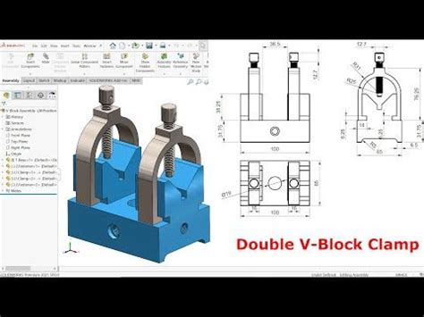 Double V Block Clamp In Solidworks Solidworks Tutorial