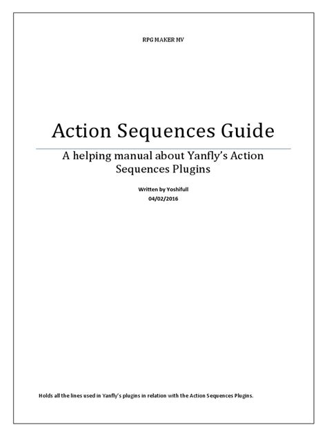 Rpg Maker Mv Action Sequence Pdf Variable Computer Science Camera