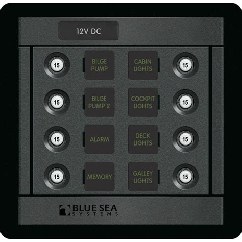 Blue Sea Panel 360 Dc 8 Position Clb Square Blue Sea Systems 1450