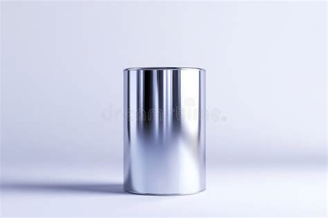 Shiny Metal Cylinder Mockup A Sleek Shiny Metallic Cylinder On A Light