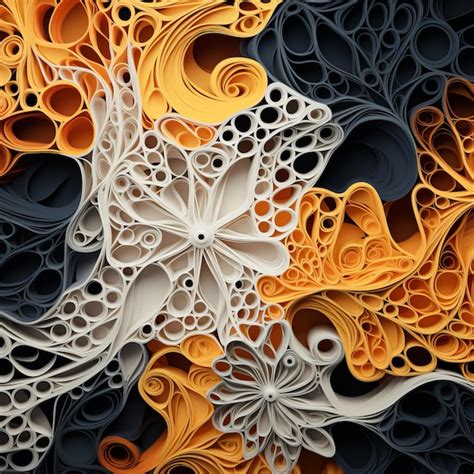 Algorithms Background 3d Origami Art With Abstract Floral Patterns