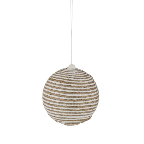Natural And White Jute Bauble My Christmas