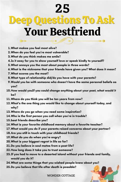 200 Fun Questions For Your Best Friends Wonder Cottage
