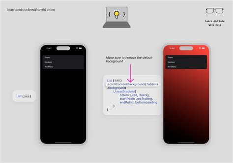 Swiftui Tip 💡 To Apply A Custom Background To A List First Hide The Learn And Code With Enid