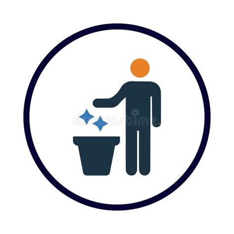 Garbage Garbage Bin Bin Man People Garbage Throw In Bin Icon Stock