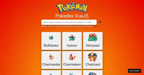 Pokedex Pokeapi E VueJS Codesandbox
