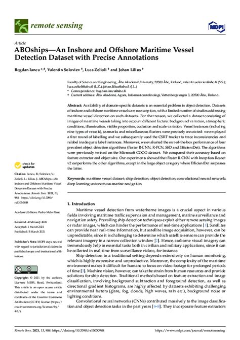 Pdf Aboships—an Inshore And Offshore Maritime Vessel Detection