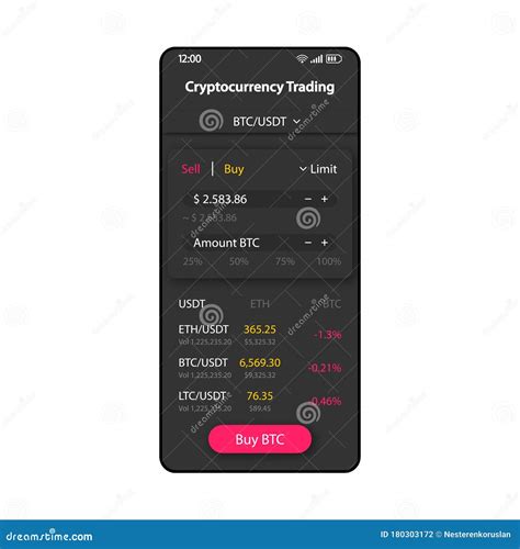 Bitcoin Trading Smartphone Interface Vector Template Mobile App Page Bitcoin Trading Smartphone Interface Vector Template Mobile App Page