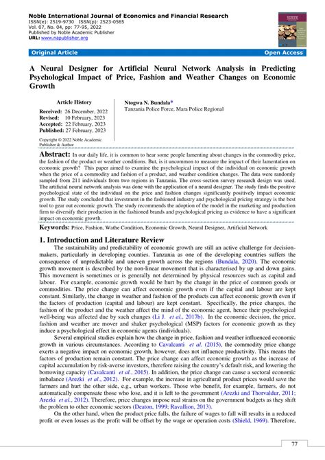 Pdf Noble International Journal Of Economics And Financial Research A