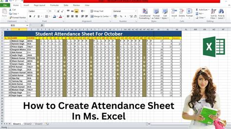 How To Create Attendance Sheet In Ms Excel Ms Excel में अटेंडेंस शीट कैसे बनाये Youtube
